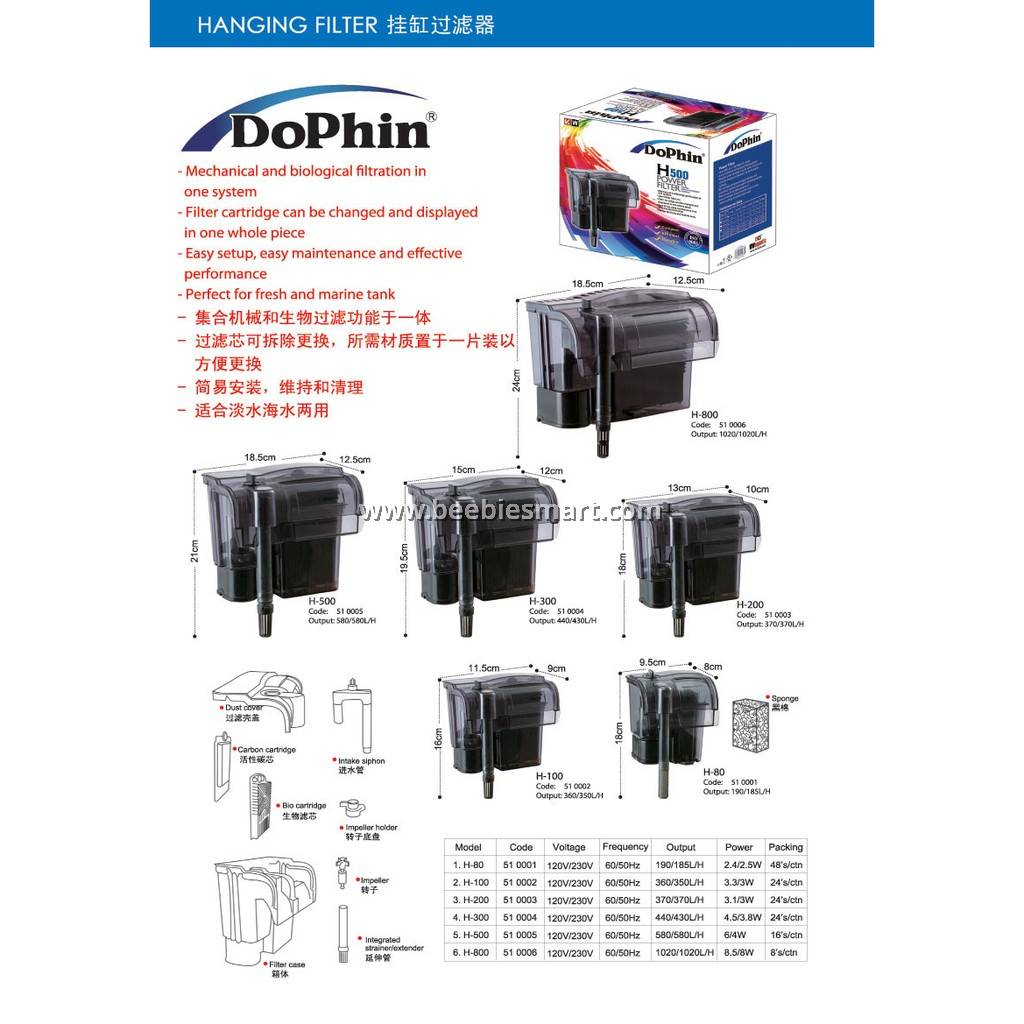 DOPHIN H200 HANGING FILTER