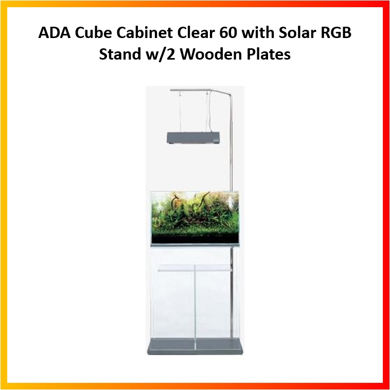 ADA Cube Cabinet Clear 60 With Solar RGB stand w/2 Wooden Plates